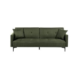 Beliani Schlafsofa LUCAN in Grün/Schwarz - (W) 191 x (H) 75 x (L) 91 cm | Gr.: onesize