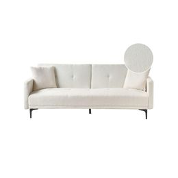 Beliani Schlafsofa LUCAN in Weiß/Schwarz - (W) 191 x (H) 75 x (L) 91 cm | Gr.: onesize