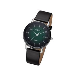 Regent Uhren Analog-Solaruhr Regent Lederarmband schwarz mittel (ca. 39mm) | Gr.: onesize
