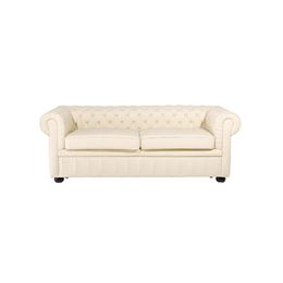 Beliani 3-Sitzer Sofa CHESTERFIELD in Beige/Braun - (W) 195 x (H) 70 x (L) 75 cm | Gr.: onesize