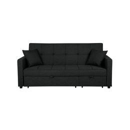 Beliani 3-Sitzer Sofa GLOMMA in Schwarz - (W) 207 x (H) 95 x (L) 87 cm | Gr.: onesize