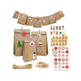 DuneDesign Papier-Adventskalender zum Befüllen braun | Gr.: onesize
