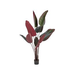 Beliani Kunstpflanze BANANA TREE in Grün/Schwarz/Rot - (W) 95 x (H) 170 x (L) 95 cm | Gr.: onesize