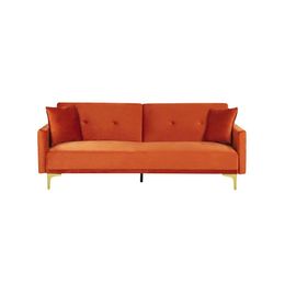 Beliani 3-Sitzer Sofa LUCAN in Orange/Gold - (W) 190 x (H) 75 x (L) 90 cm | Gr.: onesize