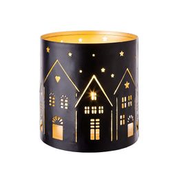 Butlers Windlicht LUMINOUS Häuser in Schwarz | Gr.: onesize