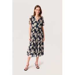 Soaked in Luxury Jerseykleid SLAldora Feminine Form in Navy Leaf Print | Gr.: L