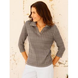 WITT WEIDEN Polopullover in taupe | Gr.: 36