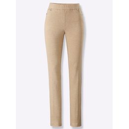Stehmann Jersey-Schlupfhose in beige-meliert | Gr.: 40