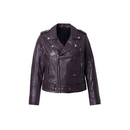 Ulla Popken Lederjacke in dunkel weinrot | Gr.: 48 - Normalgröße