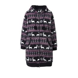 Ulla Popken Bademantel in schwarz | Gr.: 46-48