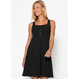 SASSYCLASSY Baumwoll Jerseykleid in Schwarz | Gr.: XS