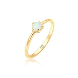 Elli Ring 925 Sterling Silber Verlobungsring in Gold | Gr.: 56