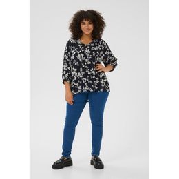 Kaffe curve Langarm-Bluse KCtrine Regular fit in Marine Flower | Gr.: 50