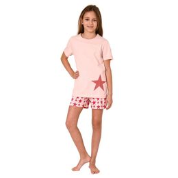 Normann Shorty kurzarm Schlafanzug Sterne - 74273 in rose | Gr.: 128