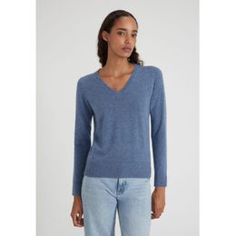 Style Republic Kaschmirpullover V-Neck in blue melange | Gr.: XS
