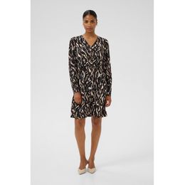 Kaffe Kleid KAmille Tight fit in Black/Brown Graphic Animal | Gr.: 44