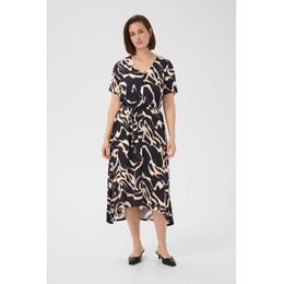Kaffe Kleid KAbeathe A-shape in Black/Nature Organic Lines | Gr.: 34