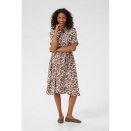 Kaffe Kleid KAemine Regular fit in Deep Taupe W. Chalk Print | Gr.: 34