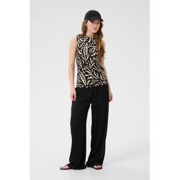 Kaffe Ärmellose Bluse KAkatrine Regular fit in Black Deep W. Sandshell Lines | Gr.: XXL
