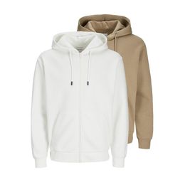 Jack & Jones Jack & Jones Sweatjacke / Hoodie Bradley in Beige / weiß | Gr.: XL