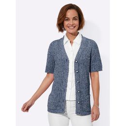 WITT WEIDEN Strickjacke in marine-hellblau-meliert | Gr.: 50