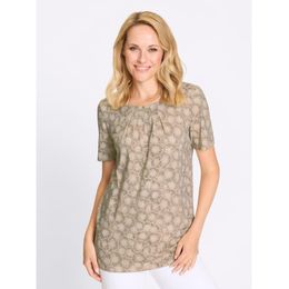 Sieh an! Longshirt in sand-taupe-bedruckt | Gr.: 40