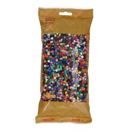 Hama Beutel mit 6000 Midi-Bügelperlen Vollton Mix 67 - 22 Farben - ab 5 Jahren | Gr.: Ø5 mm