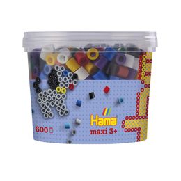 Hama Dose mit 600 Maxi-Bügelperlen Vollton Mix 00 - ab 3 Jahren | Gr.: 10 mm