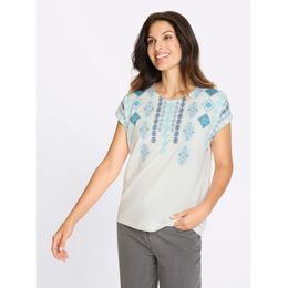 Sieh an! Kurzarmshirt in ecru-dunkelblau | Gr.: 48
