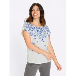 Sieh an! Kurzarmshirt in ecru-royalblau | Gr.: 50