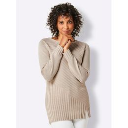 CR&Eacute;ATION L creation L Lyocell-Baumwoll-Pullover in beige-meliert | Gr.: 36