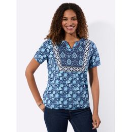 WITT WEIDEN Shirt in himmelblau-marine-bedruckt | Gr.: 38