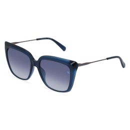 Calvin Klein Jeans CKJ22601S | Damen-Sonnenbrille | Fassung: Vollrand, Butterfly, Kunststoff, Blau Transparent | Glasfarbe: Blaugrau Verlaufend