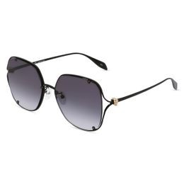 Alexander McQueen AM0366S | Unisex-Sonnenbrille | Fassung: Vollrand, Butterfly, Metall, Schwarz | Glasfarbe: Grau