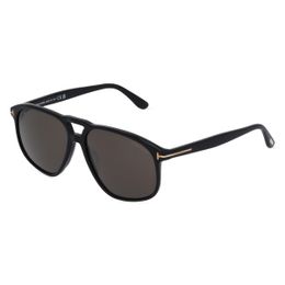 Tom Ford FT1000 PIERRE-02 | Unisex-Sonnenbrille | Fassung: Vollrand, Pilot, Kunststoff, Schwarz Glänzend | Glasfarbe: Grau
