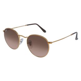 Ray-Ban RB 3447 ROUND METAL | Herren-Sonnenbrille | Fassung: Vollrand, Rund, Metall, Bronze Hell | Glasfarbe: Pink Verlaufend