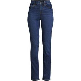 LANDS' END Straight Fit Recover High Waist Jeans, Damen,  Blau, Baumwoll-Mischung, by Lands' End