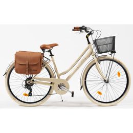 VENICE - I love Italy Cityrad &raquo;Citybike 615 Alu lady&laquo; 18 Gang Kettenschaltung f&uuml;r Damen, Kettenschaltung beige Cityrad