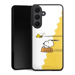DeinDesign Galaxy S25 FE Handy Premium Silikon H&uuml;lle Handyh&uuml;lle schwarz Case Snoopy Peanuts Children Silikon Premium Case