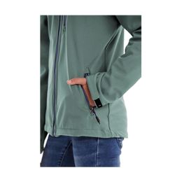 Softshelljacke Killtec "Girls Softshelljacke", Kinder, Gr. 140, grün (jade), Oberstoff: Oberseite: 100% Polyester, Rückseite: 100% Polyester, Futter: 100% Polyester, Jacken, Wasserabweisend, verstellbare Kapuze u Ärmel, Fleece-Innenfutter
