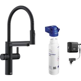 Küchenarmatur Blanco "drink.filter EVOL-S Pro", schwarz (schwarz matt), B:25cm H:16cm T:45cm, Messing, Armaturen, Filterwasser-Armatur