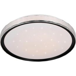 REALITY LEUCHTEN LED Deckenleuchte "VARDA, LED Deckenlampe 24W 2500 Lumen, CCT 2700-6500K, Fernbedienung", schwarz, 1, Ø 39cm H: 6cm, 1 Stk., Leuchten, Starlight, Memoryfunktion, Nachtlicht, Switch Dimmer, Timer Ø 39 cm