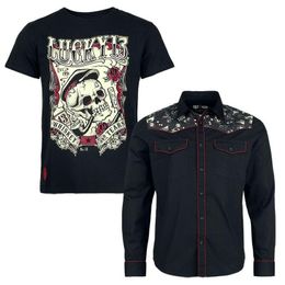 Rock Rebel by EMP Rock Rebel X Lucky 13 - Bundle Langarmhemd schwarz in M Set Artikel