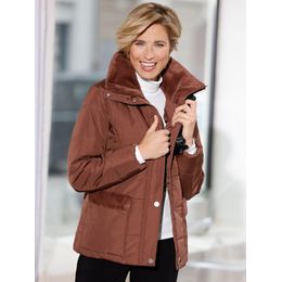 Steppjacke Classic Basics, Damen, Gr. 46, rot (rotbraun), 100% Polyester, Fellimitat:100% Polyester, Wattierung:100% Polyester, unifarben, Jacken