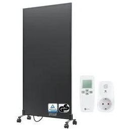 Bringer® Infrarotheizung Standgerät - 1000 (BRIH1000) / BRTS: Smart Thermostat und Fernbedienung / Schwarz