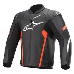 Alpinestars Faster V2 Lederjacke Herren schwarz/rot 50
