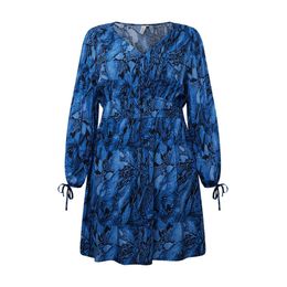 Only Carmakoma Kleid 'SNICKA' Damen Größe 52 blau / hellblau / schwarz Winterkleid