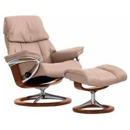 Relaxsessel stressless "Ruby", beige (sand paloma), B:88cm H:101cm T:78cm, Leder BATICK: durchgefärbtes und genarbtes Möbelleder;Leder PALOMA: durchgefärbtes Semianilin-Möbelleder, Sessel, mit Signature Base, Größe L, Gestell Eiche, Wenge, Braun & Schwarz