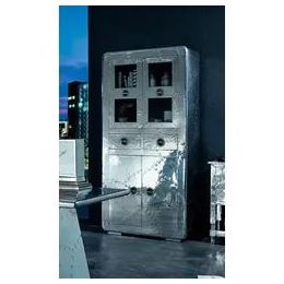 SIT-MÖBEL Vitrine SIT "AIRMAN", silber (silberfarben), B:90cm H:187cm T:40cm, Aluminium, Schränke, in moderner Flugzeugoptik