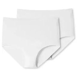 Maxislip Schiesser "95/5", Damen, Gr. 42, weiß (100, weiß), Single Jersey, Obermaterial: 95% Baumwolle, 5% Elasthan, unifarben, körpernah, Unterhosen, mit flachen Nähten